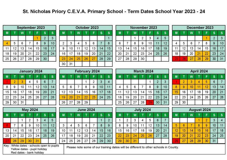 Term Dates – St Nicholas Priory